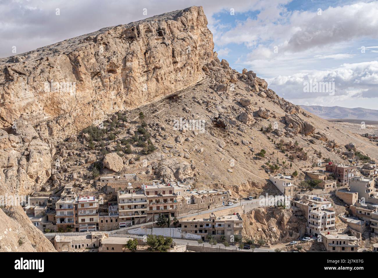 Aerial view of old Houses in Maalula, Syria Stock Photo - Alamy