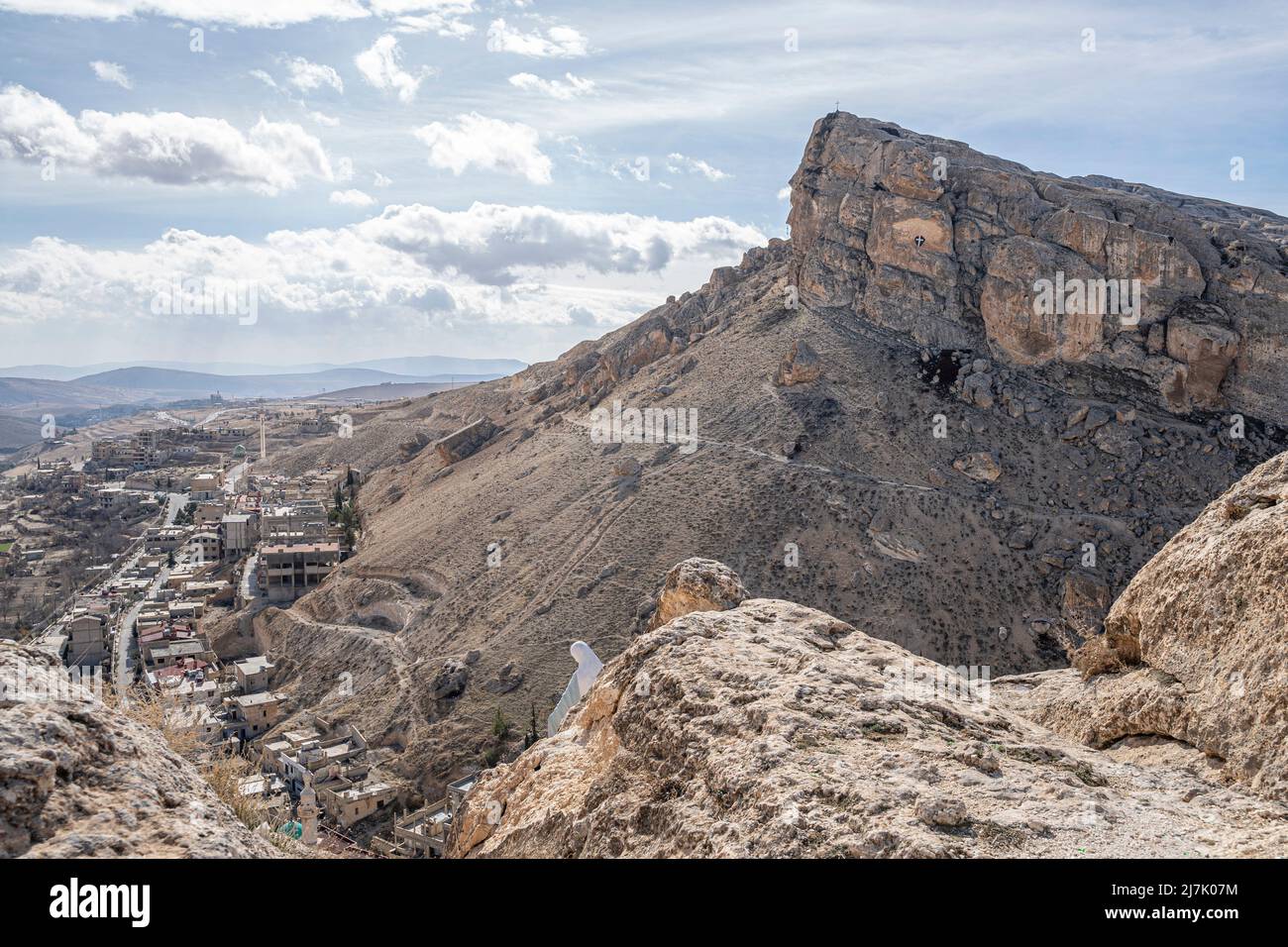 Aerial view of old Houses in Maalula, Syria Stock Photo - Alamy