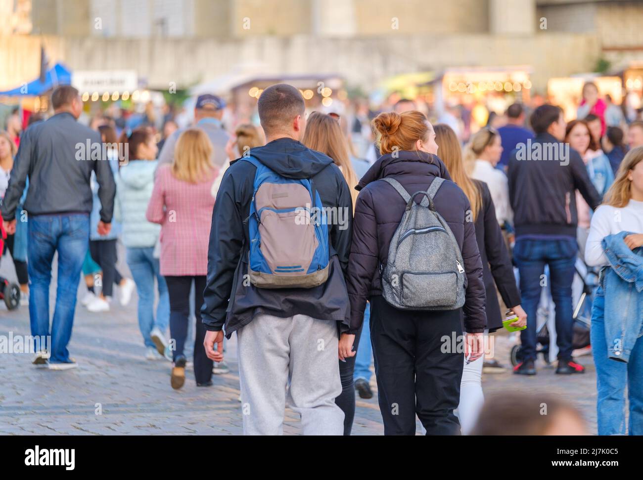 Back view anonymous couple walking hi-res stock photography and images ...