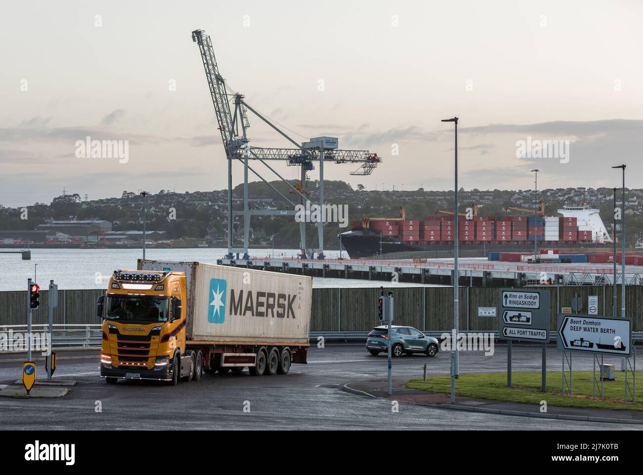 Ringaskiddy, Cork, Ireland. 10th May, 2022. A container leaves the port ...