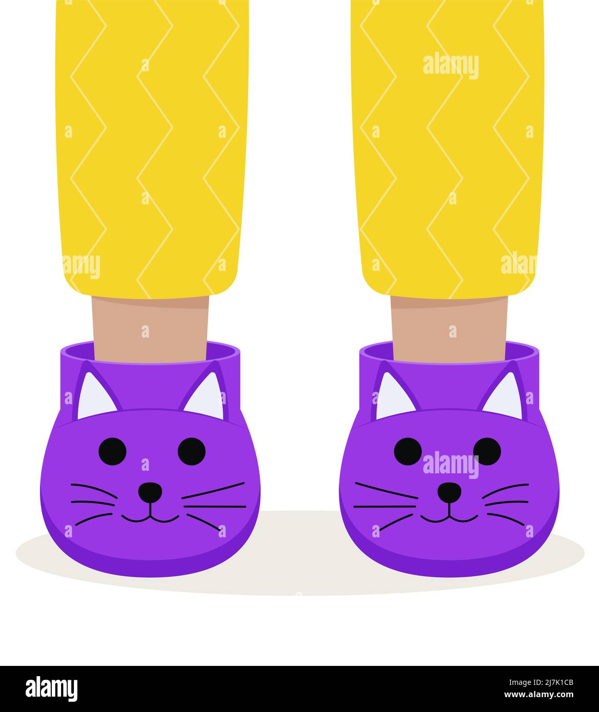 Children pajama slippers. Children feet in funny slippers. Pajama party ...