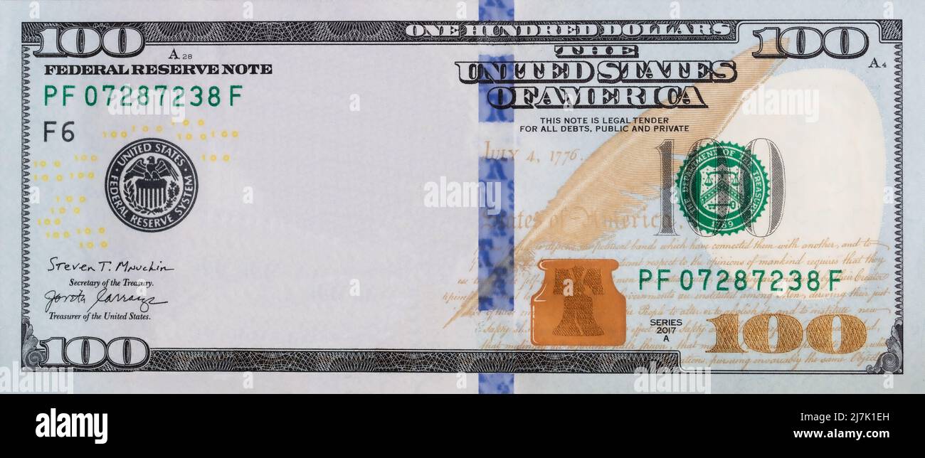 U.S. 100 dollar border with empty middle area for design purpose Stock ...