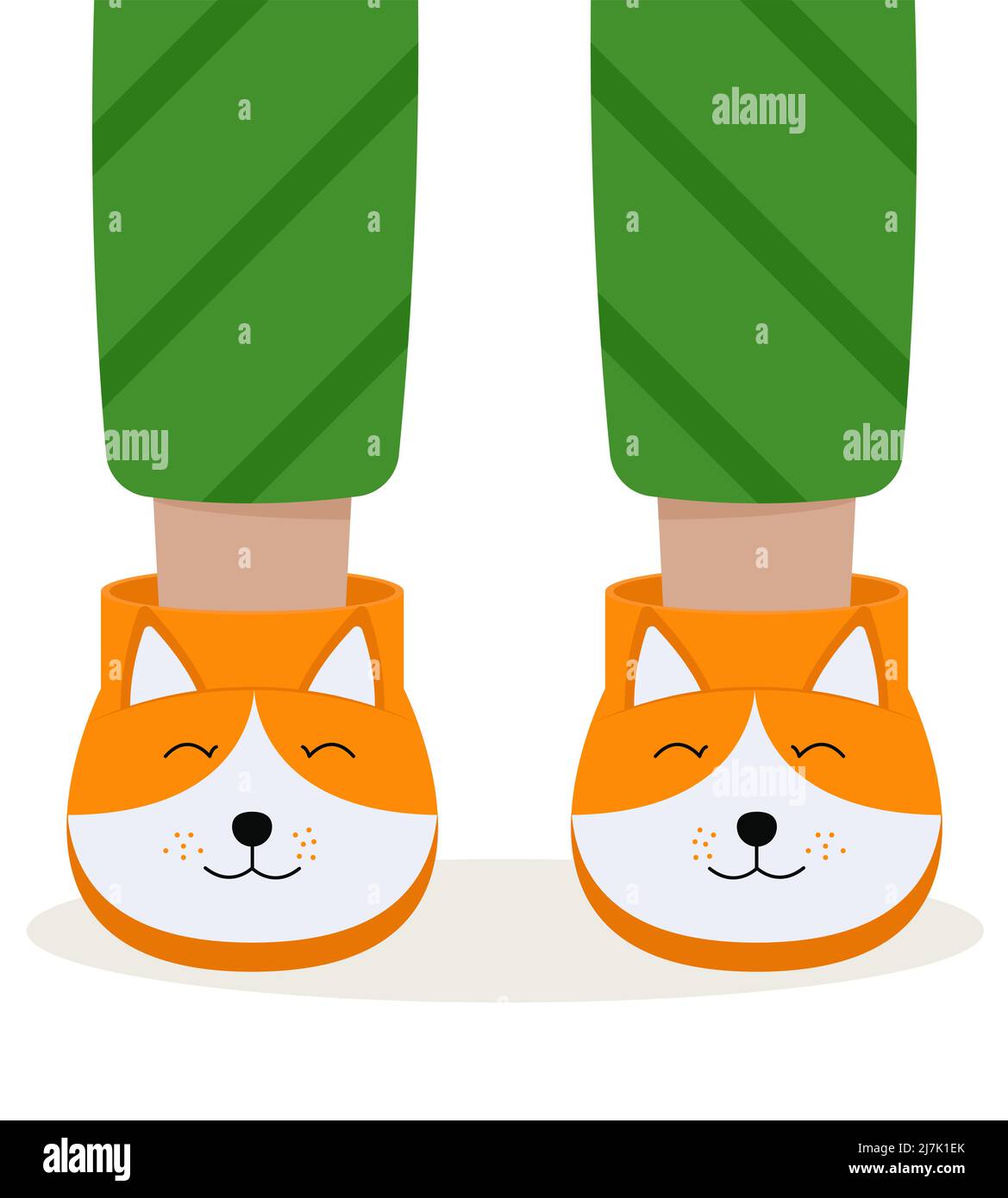 Children pajama slippers. Children feet in funny slippers. Pajama party ...