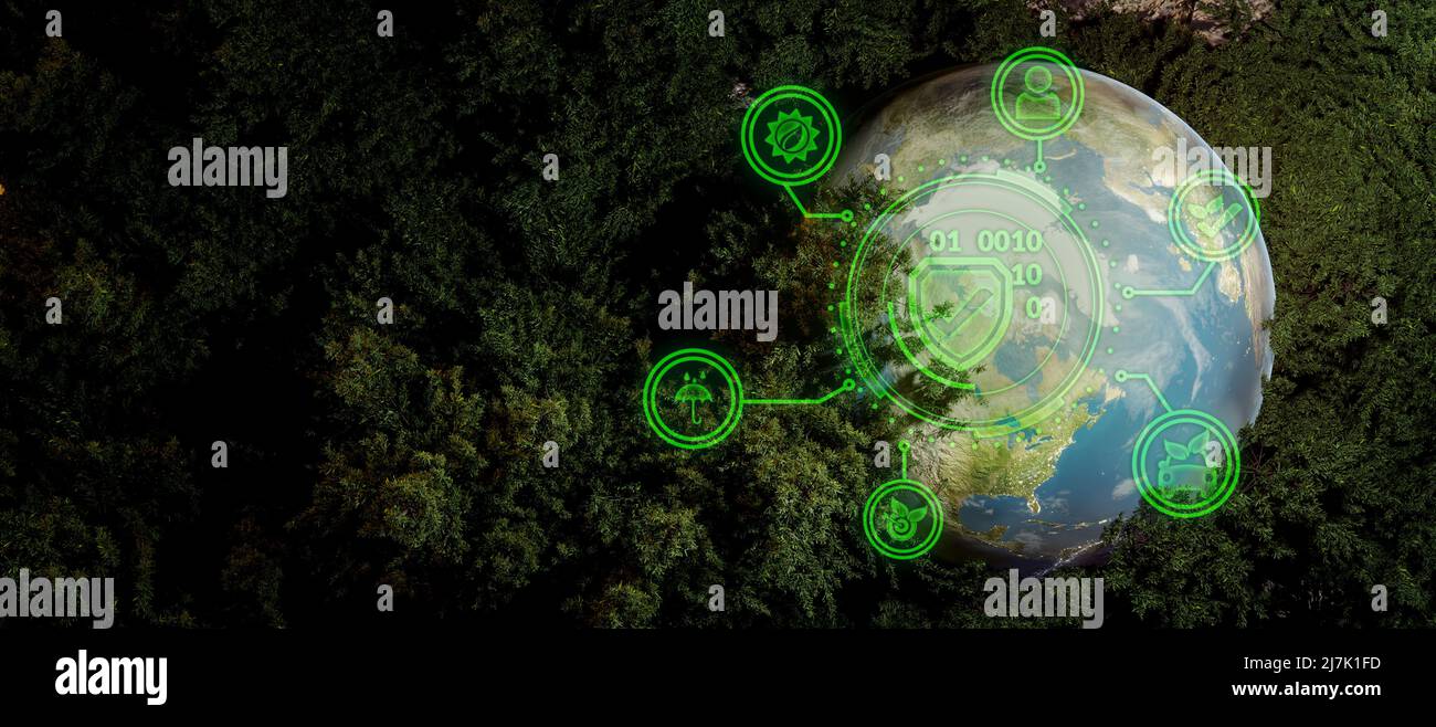 Net Zero Green Energy Concept Banner Background 3D Rendering Stock ...