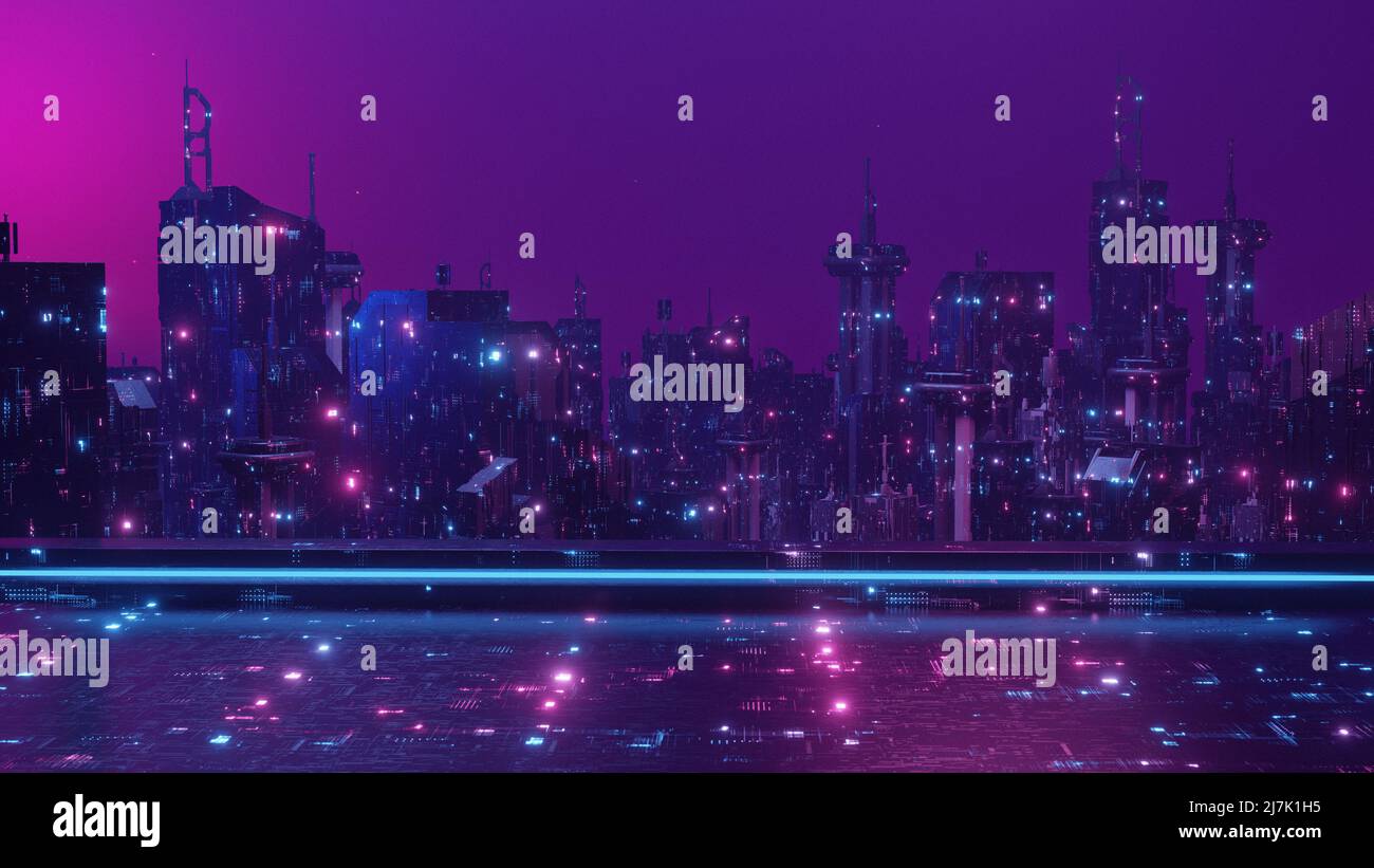 Space Age Concept Awesome Wallpaper Background 3d Illustration Stock ...