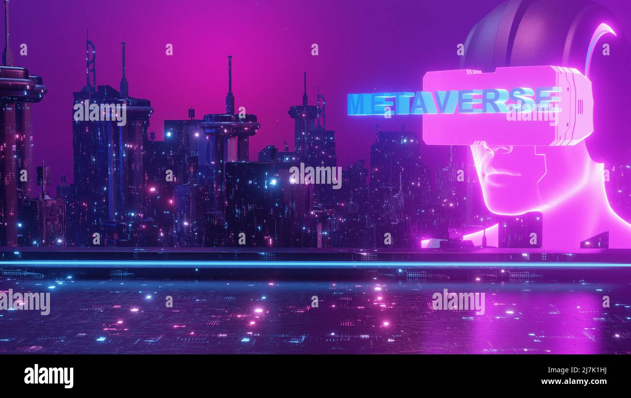 Metaverse Cosmic Banner Background 3d Render Stock Photo - Alamy