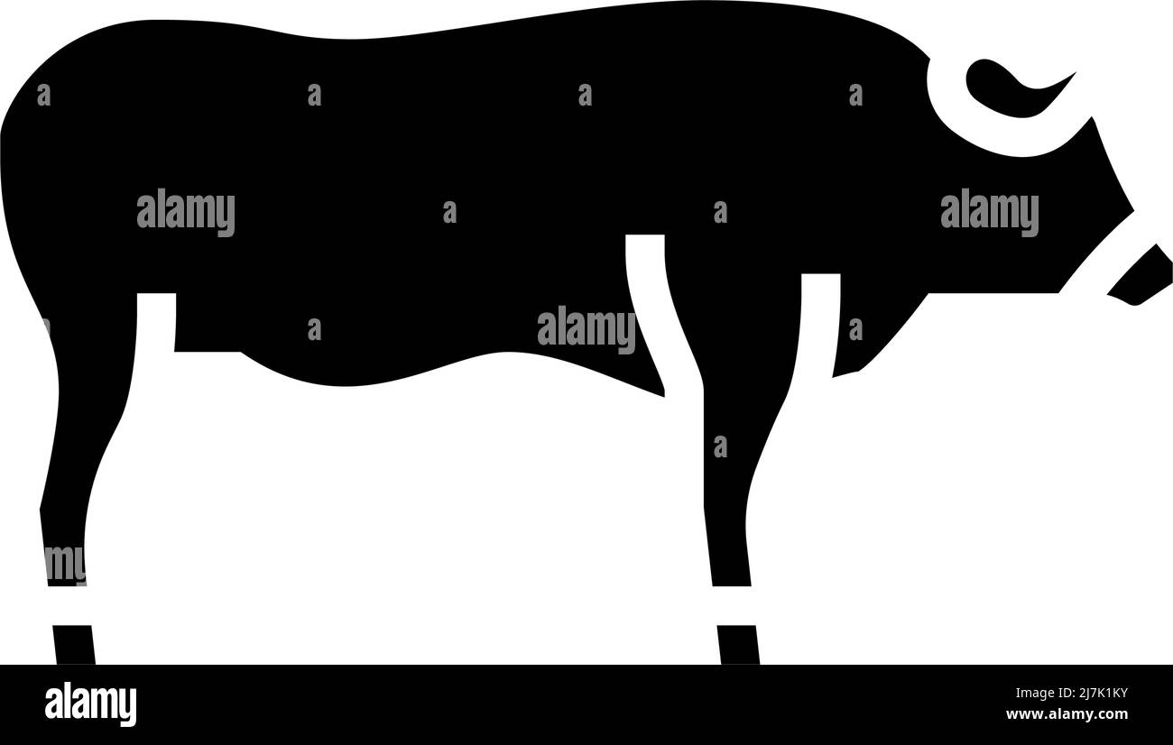 bull farm animal glyph icon vector illustration Stock Vector Image ...