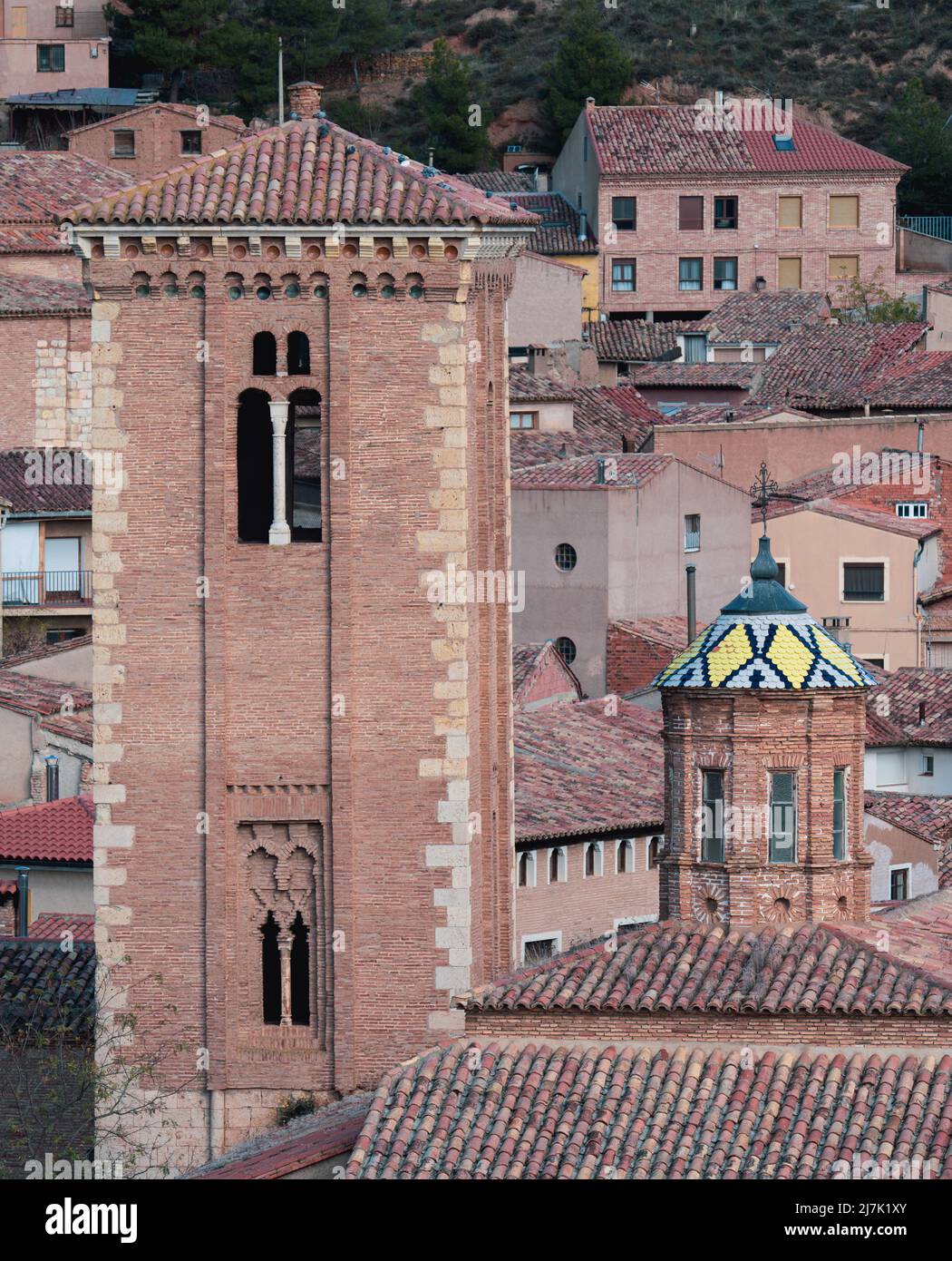 Ancient towers over the antique roofs of Daroca Stock Photo - Alamy