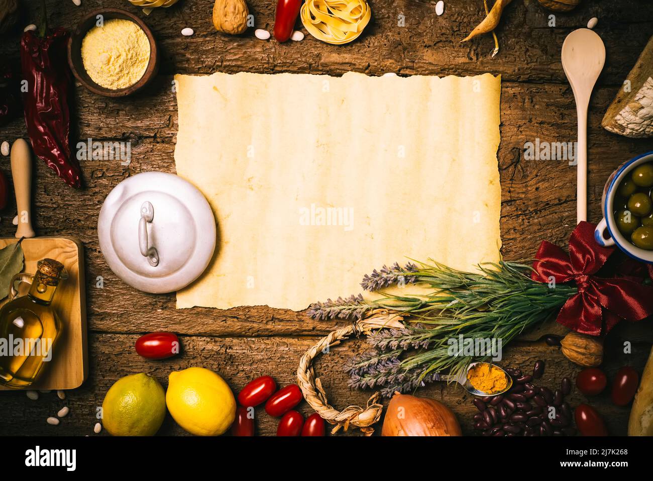 Food background, healthy diet concept with copy space. Ingredients for ...