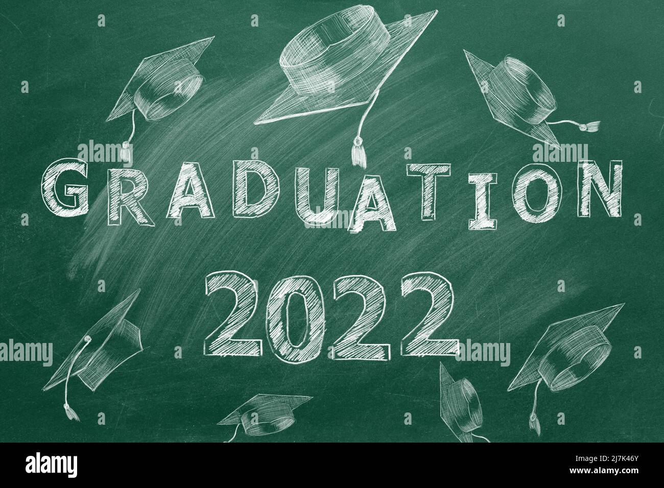 Graduation 2022. Chalkboard illustration Stock Photo - Alamy