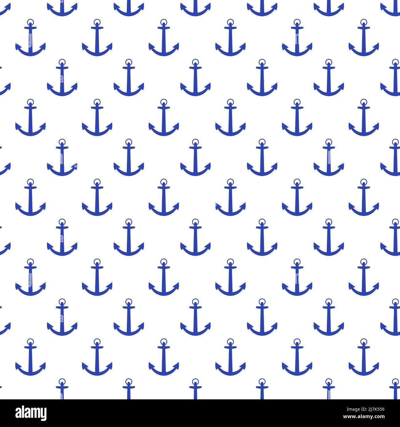 Blue see anchor seamless pattern. Flat vector illustration Stock Vector ...