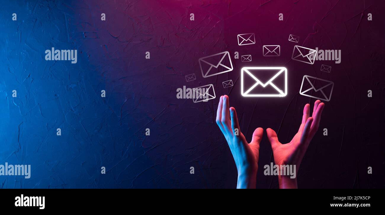 Email marketing and newsletter concept.Contact us by newsletter email ...