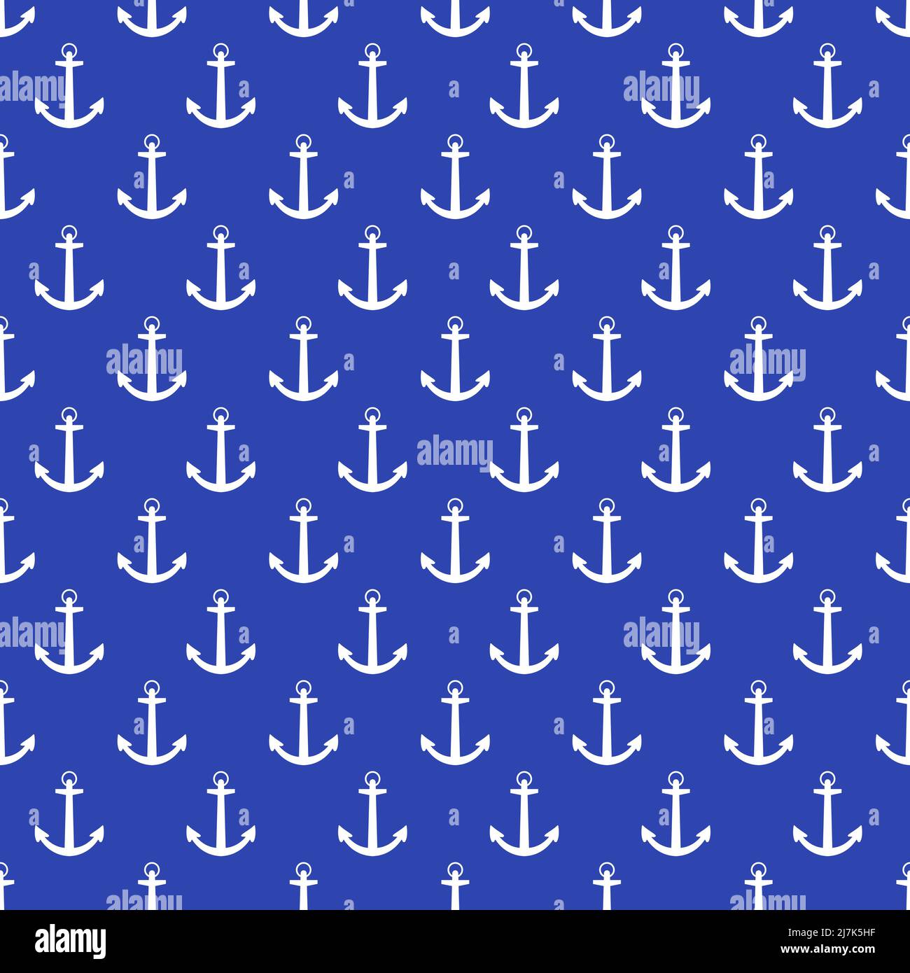 Blue see anchor seamless pattern. Flat vector illustration Stock Vector ...