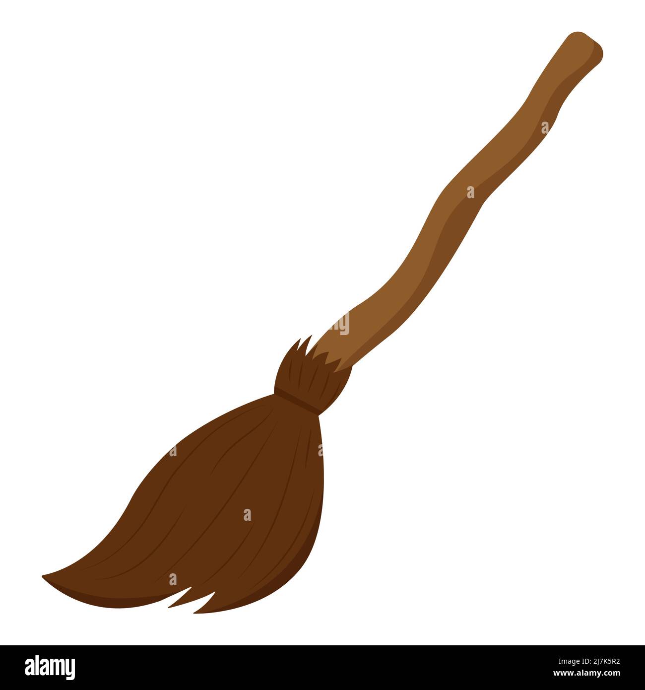 Brown broom with long wooden handle. Halloween with broom Stock Vector ...