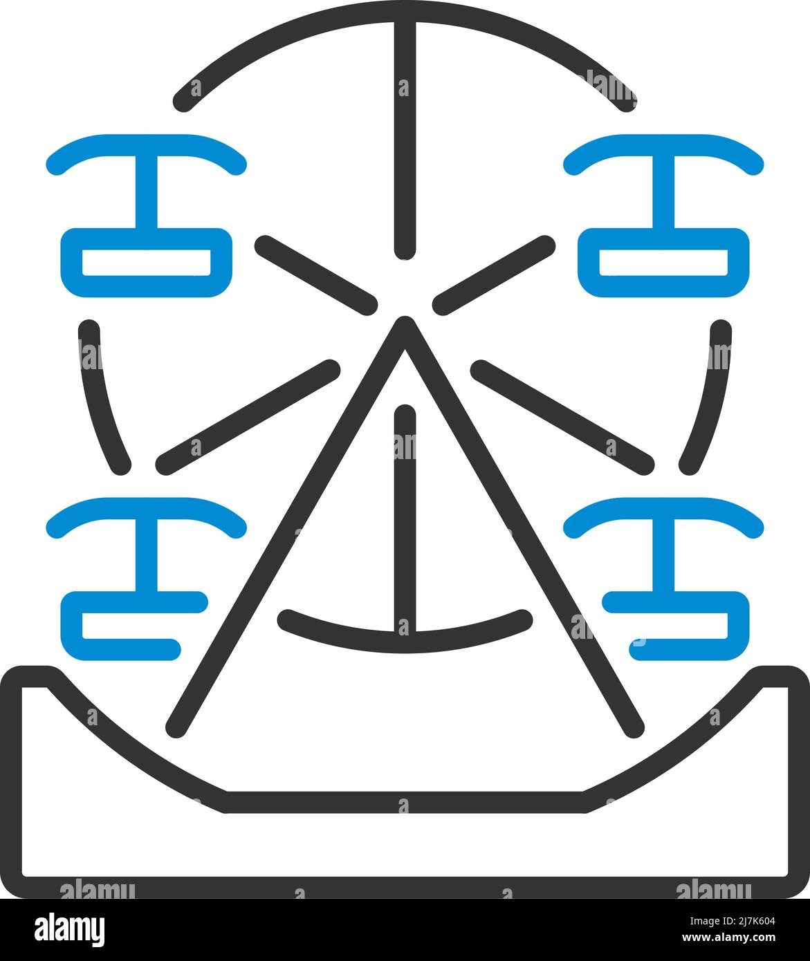 Ferris Wheel Icon. Editable Bold Outline With Color Fill Design. Vector ...