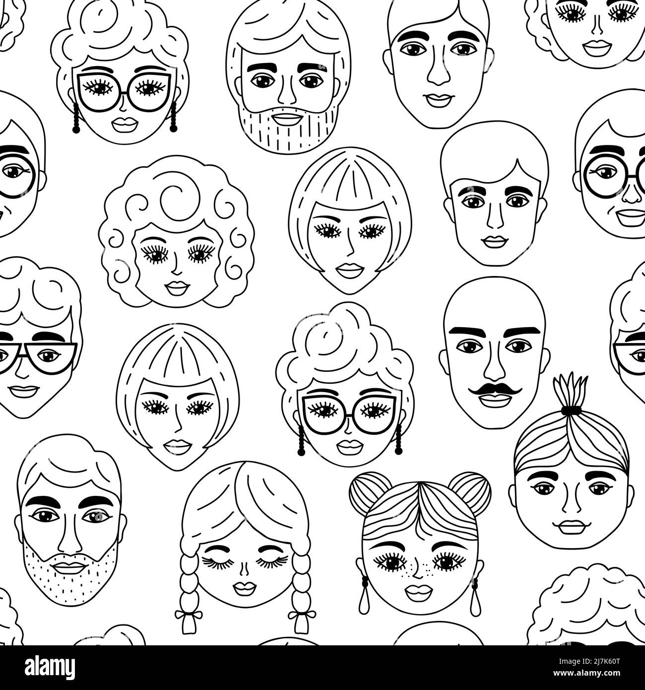 Pattern with faces Stock Vector Image & Art - Alamy