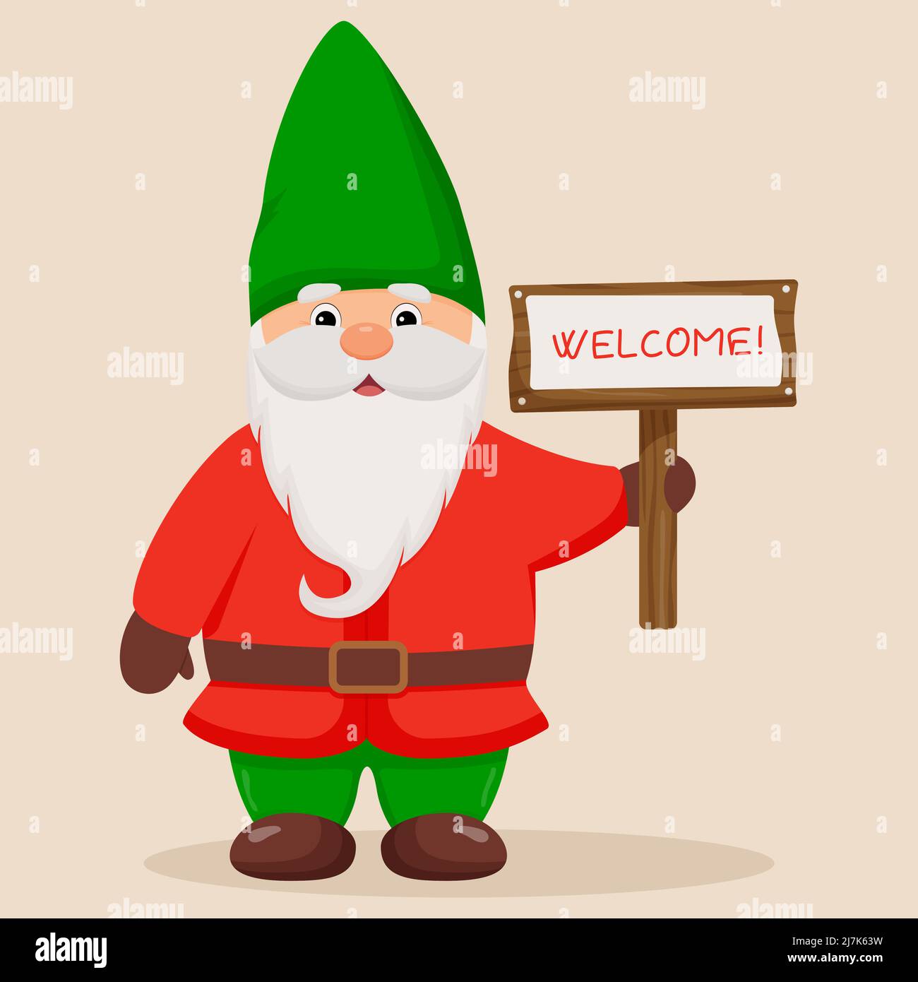 Garden gnome welcome sign Stock Vector Images - Alamy