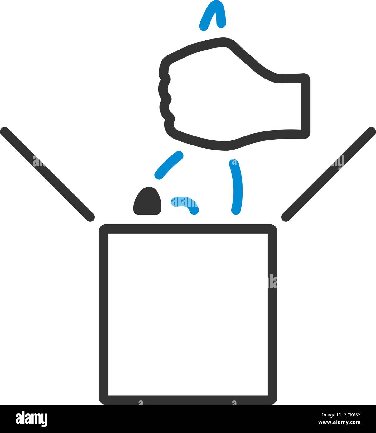 Rabbit In Magic Box Icon. Editable Bold Outline With Color Fill Design ...