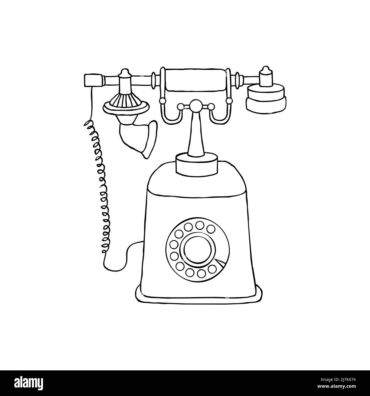 Vintage telephone cartoon in Cut Out Stock Images & Pictures - Alamy