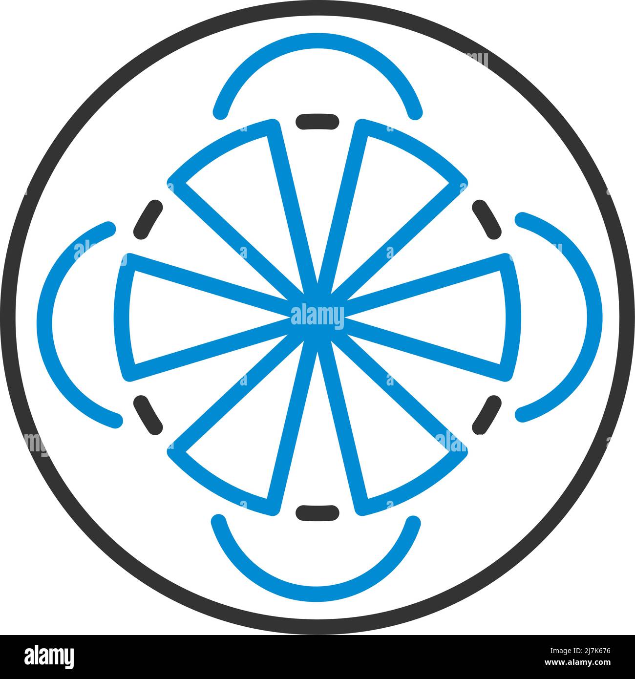 Carousel Top View Icon. Editable Bold Outline With Color Fill Design ...