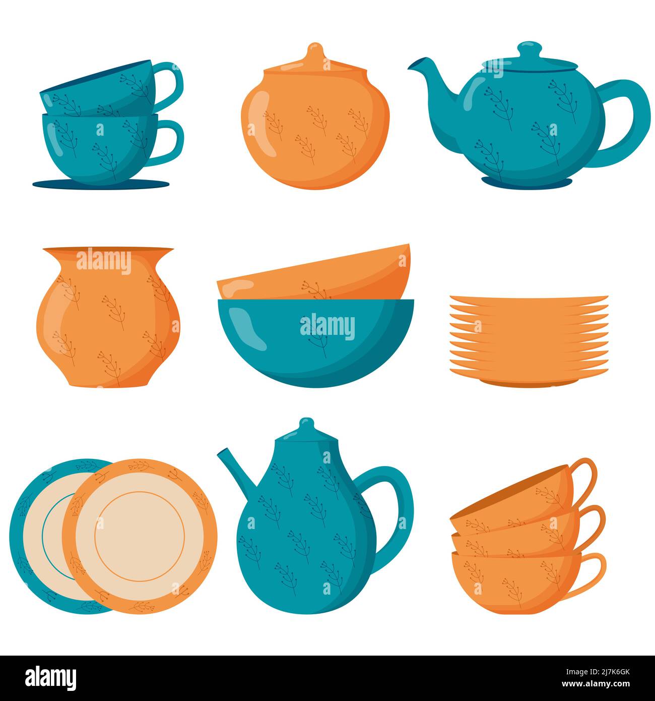 Decorative plate plates handmade Stock Vector Images - Alamy