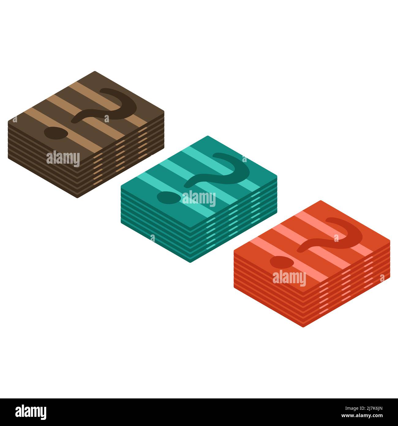 Playing cards for a board game in isometry. Flat vector illustration ...