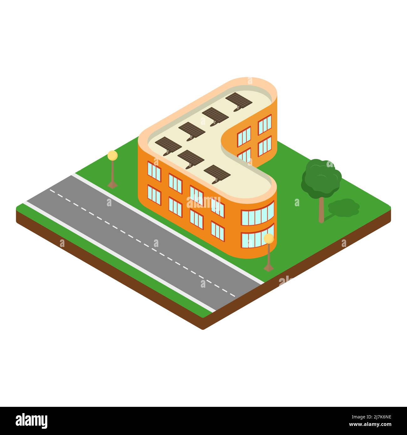Modern isometric building. Isometric icon or inforgraphic element. Flat ...