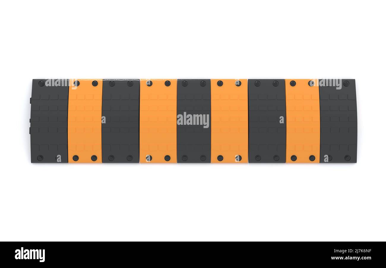 Speed bump isolated on white background. 3D rendering Stock Photo - Alamy