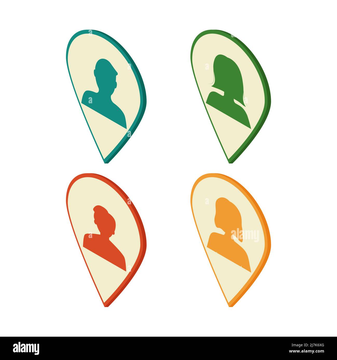 Avatar user icon in isometric. Flat vector illustration Stock Vector ...