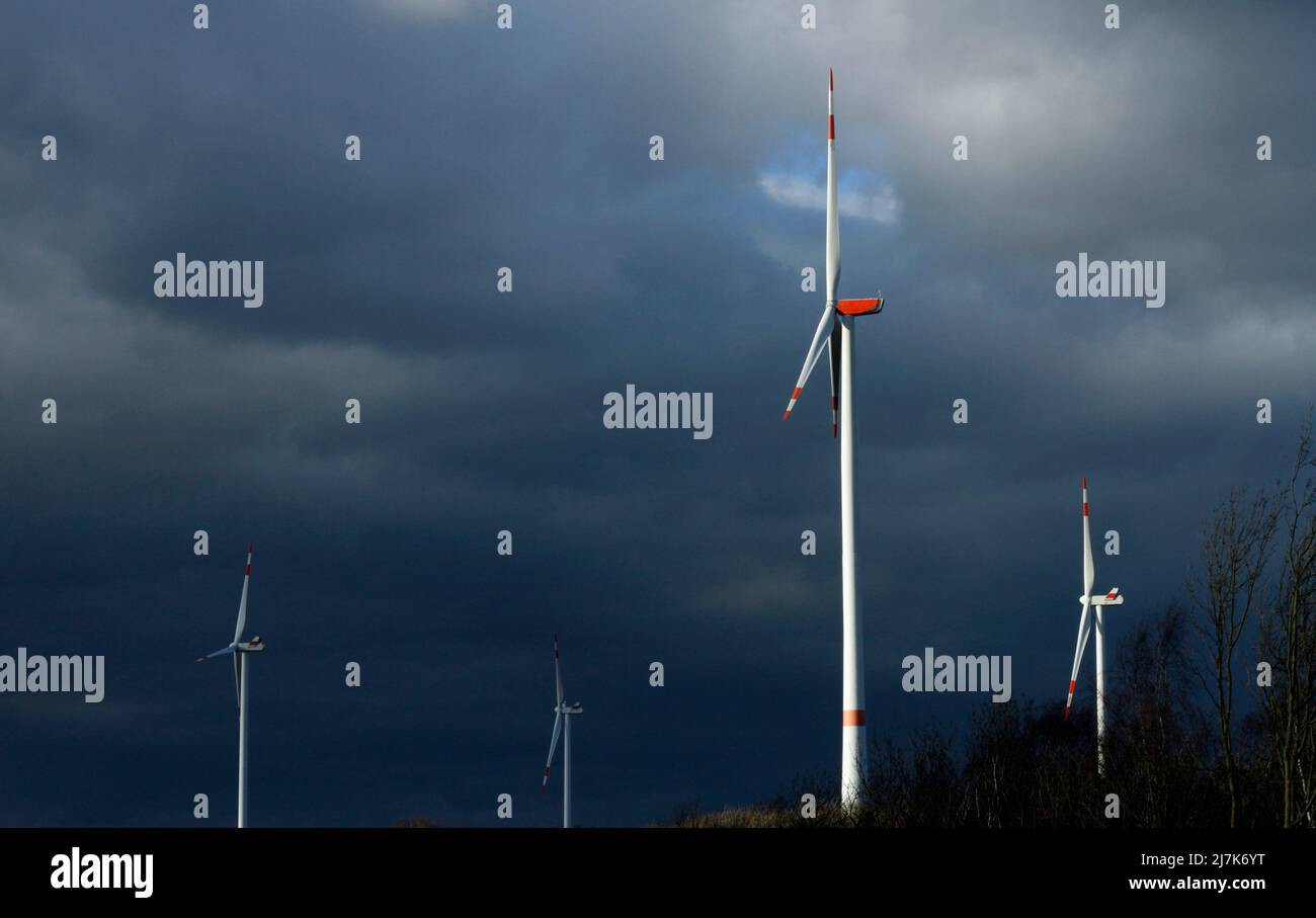 Wind turbine against dramatic sky hi-res stock photography and images ...