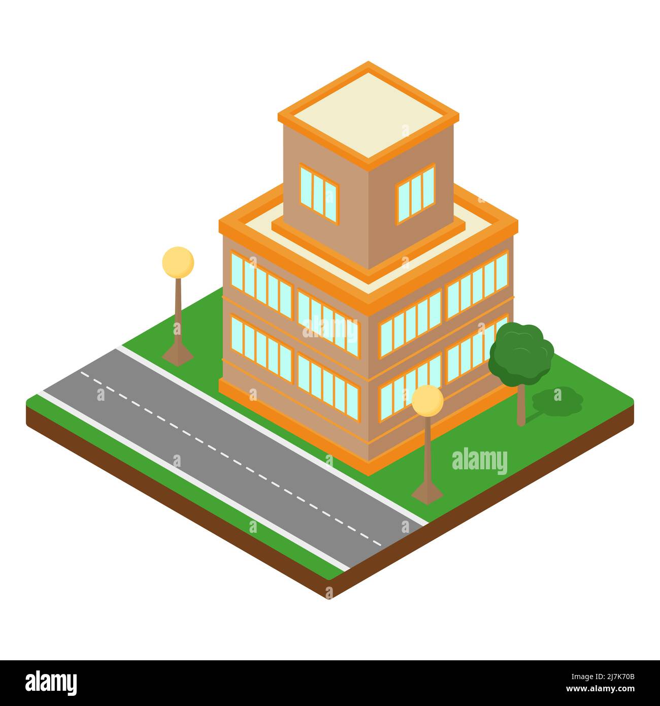 Modern isometric building. Isometric icon or inforgraphic element. Flat ...