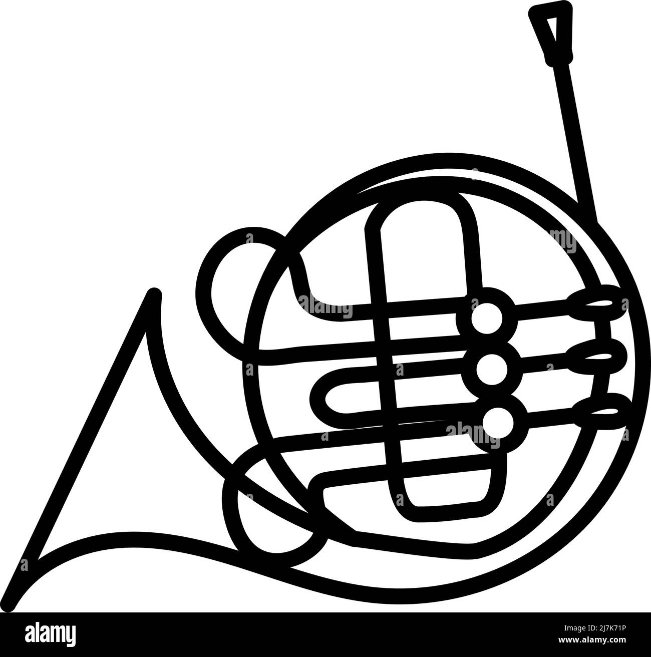 Horn Icon. Bold outline design with editable stroke width. Vector ...