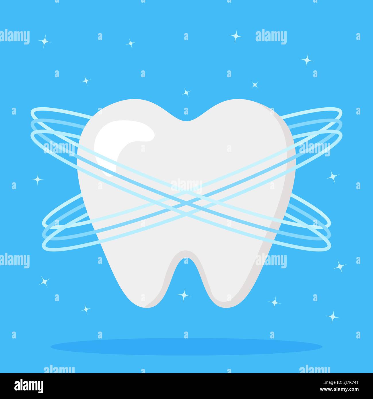 Healthy tooth. Protective vortex around tooth. Oral dental hygiene ...