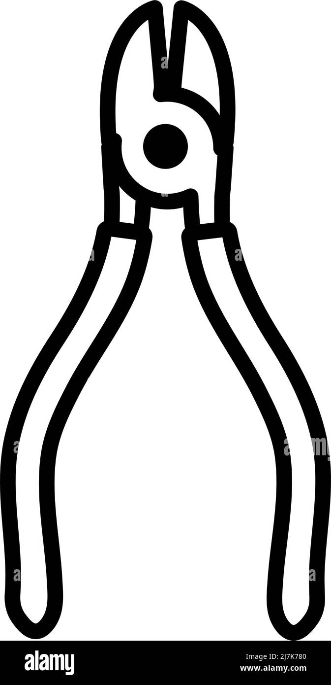Icon Of Side Cutters. Bold outline design with editable stroke width ...