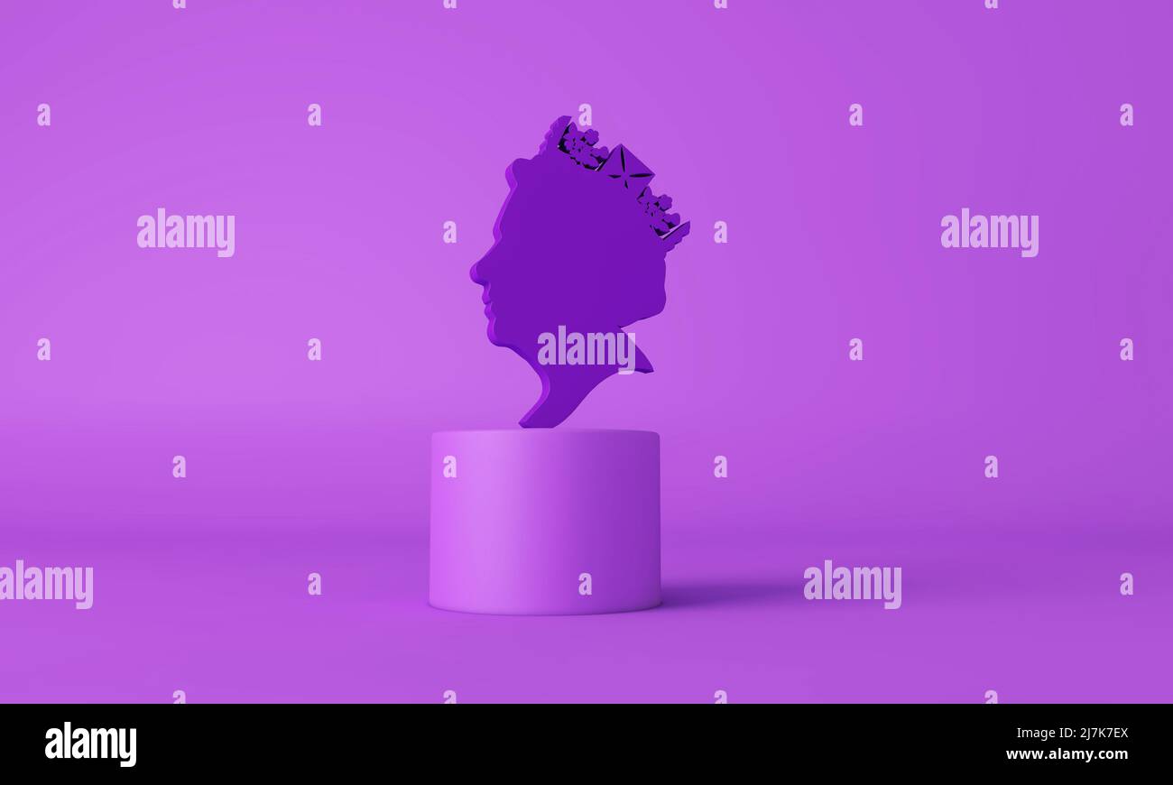 The Queen's Platinum Jubilee celebration background with side profile ...