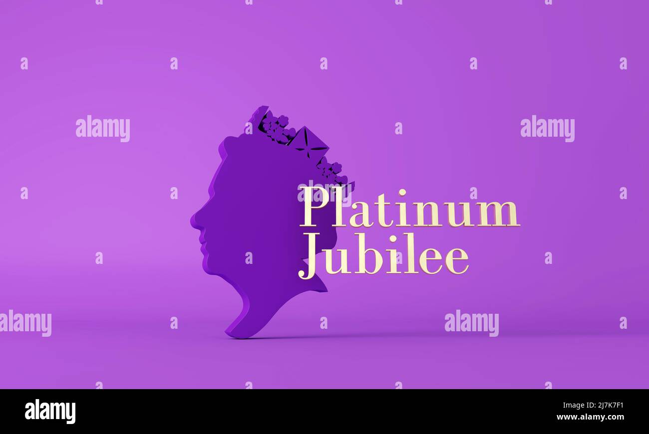 The Queen's Platinum Jubilee celebration background with side profile ...