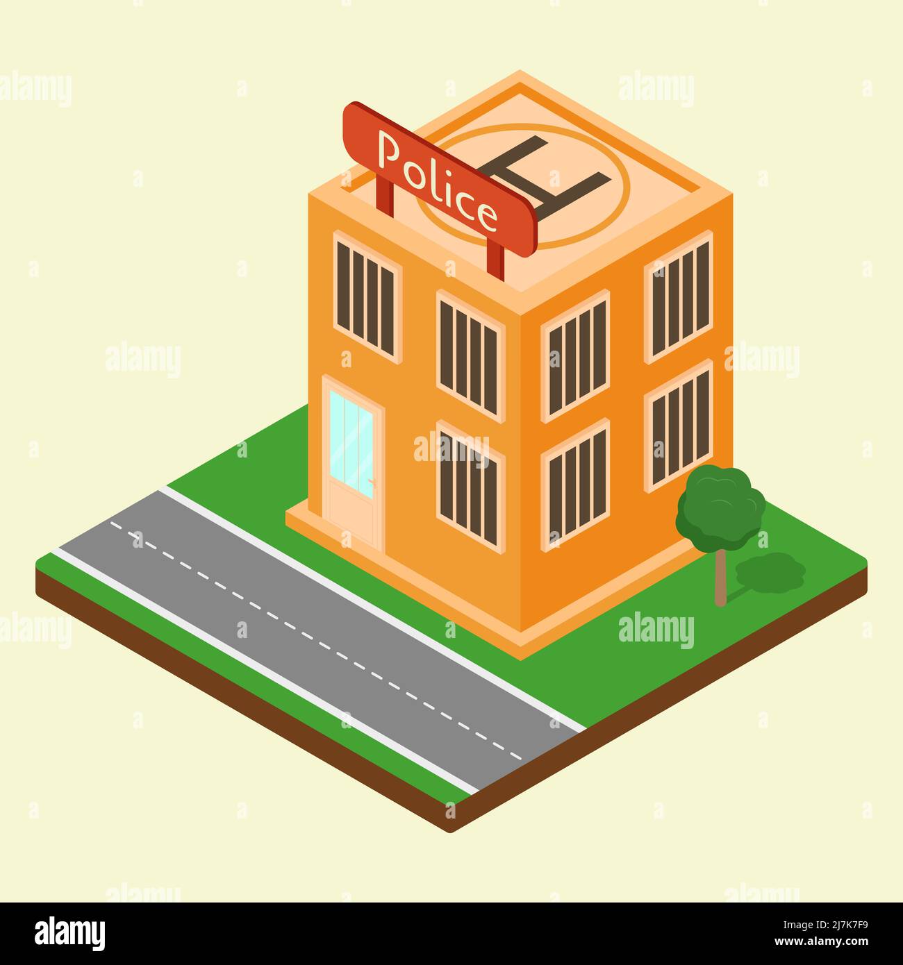 Modern isometric building. Police. Isometric icon or inforgraphic ...