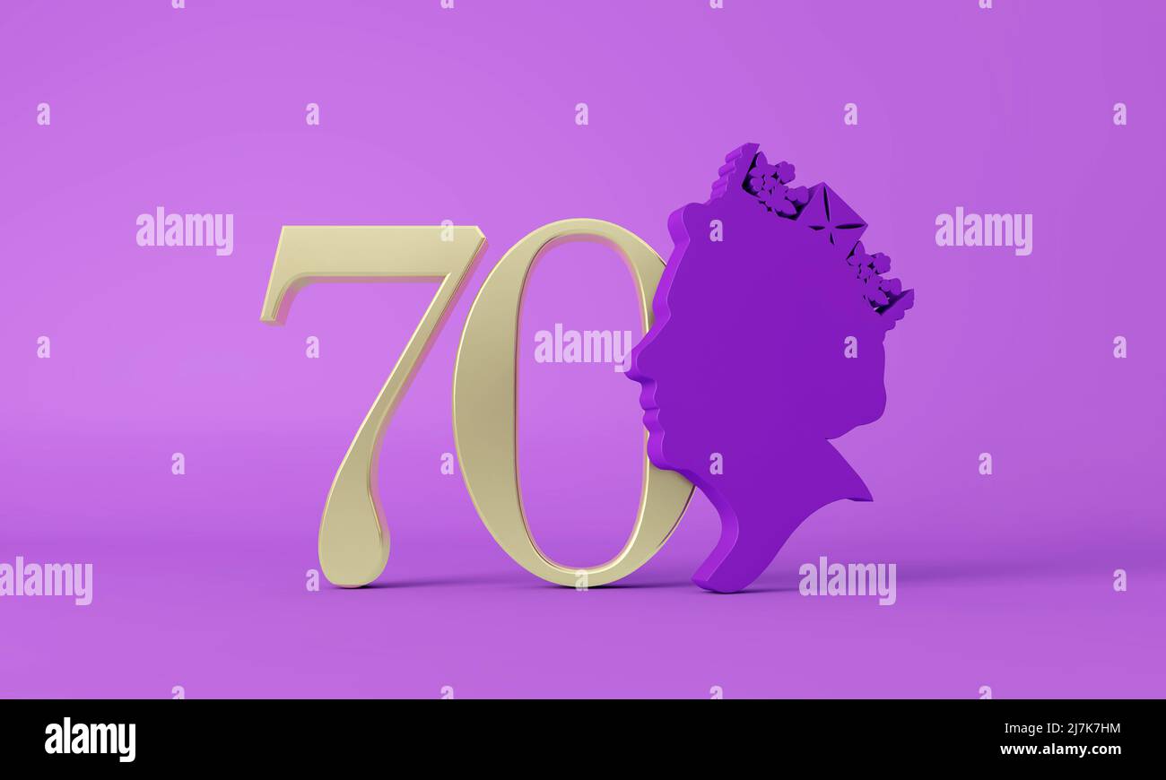 The Queen's Platinum Jubilee celebration background with side profile ...