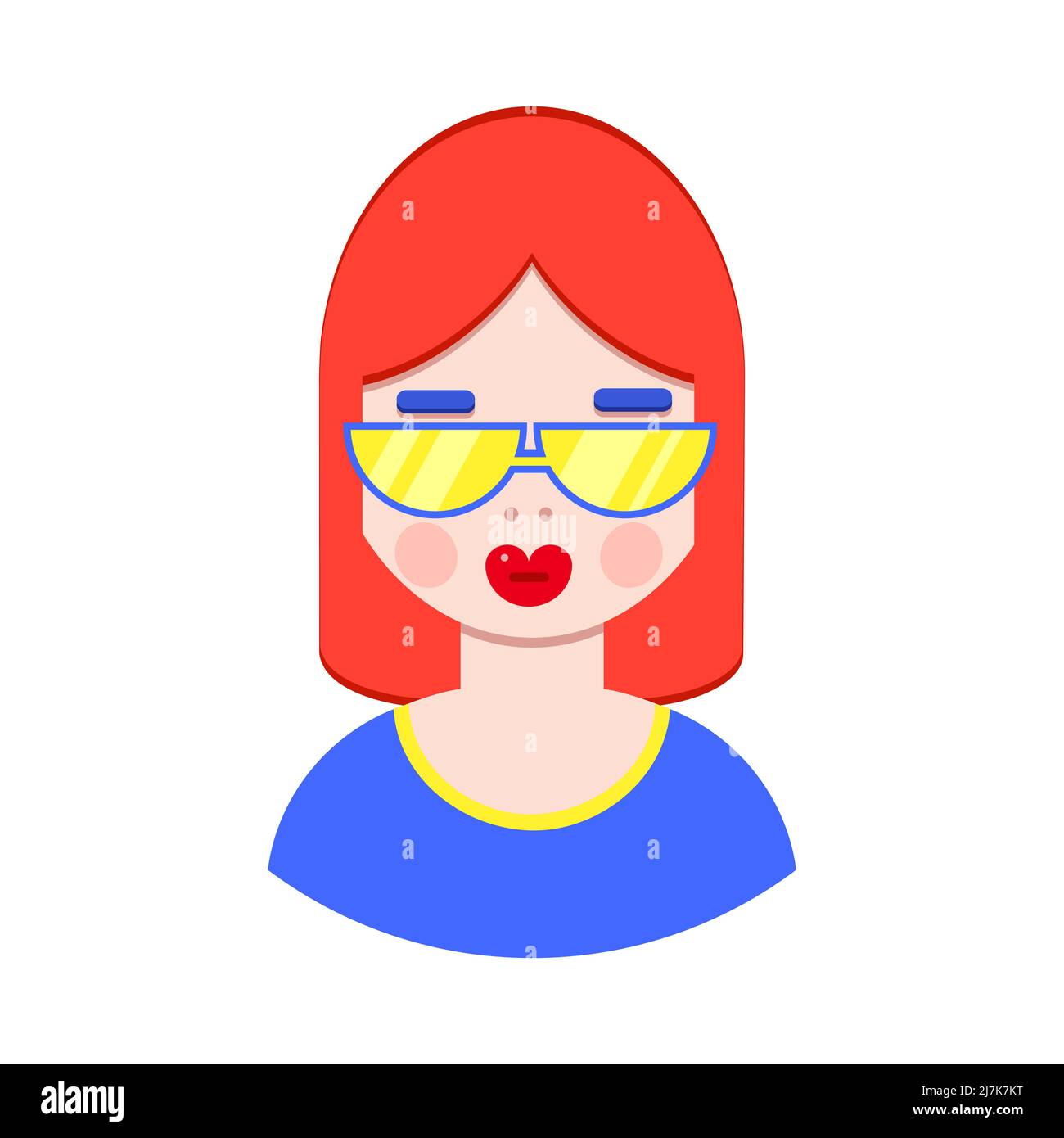 Female face in flat style Stock Vector Image & Art - Alamy