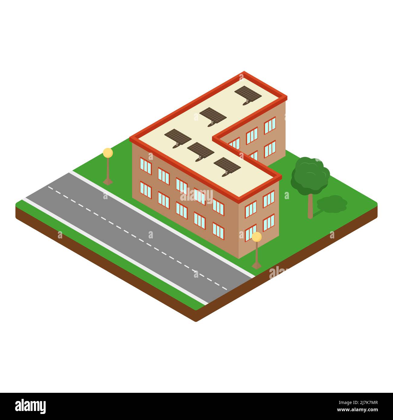 Modern isometric building. Isometric icon or inforgraphic element. Flat ...