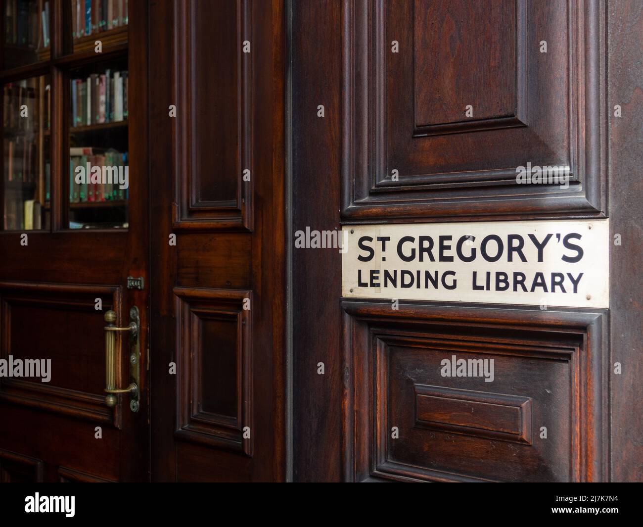 Entrance to St Gregory's Library, part of Brompton Oratory, Kensington ...