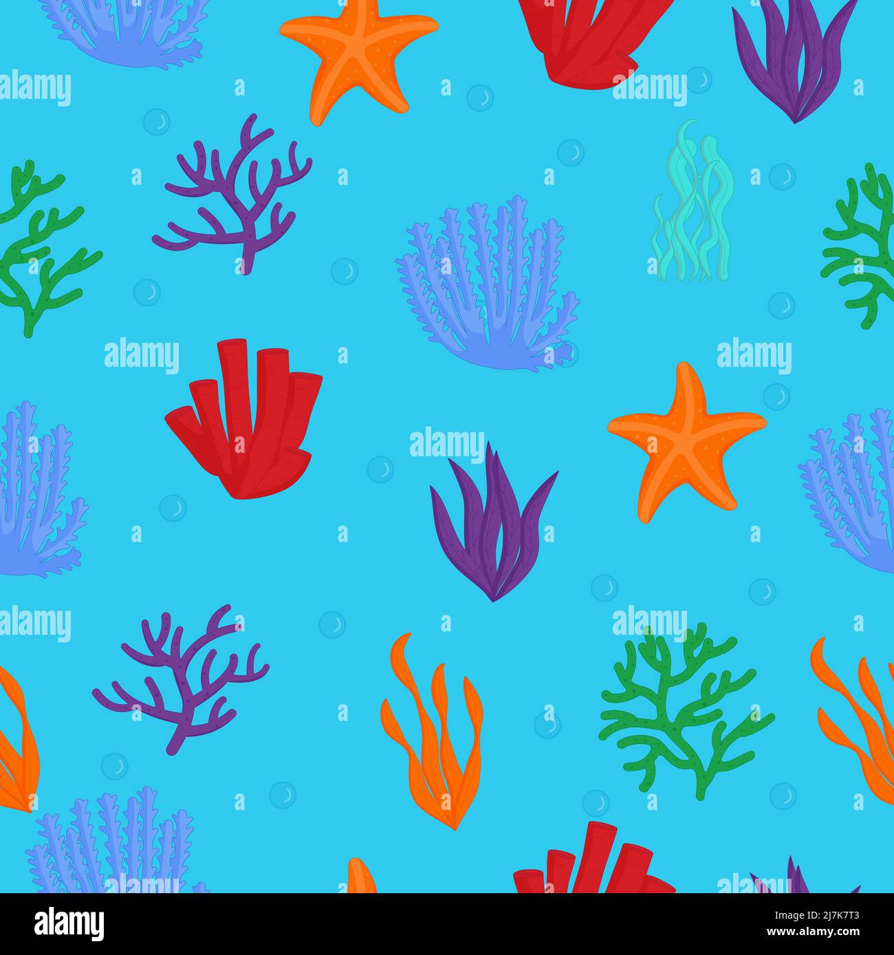Aquarium seaweed seamless pattern. Sea plants, ocean algae Stock Vector ...