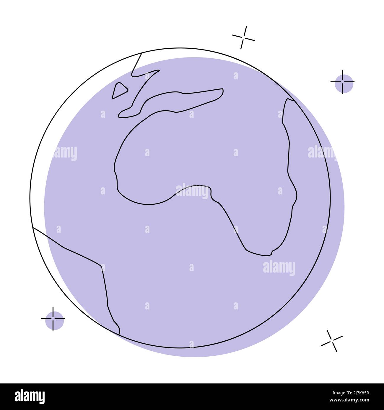 Earth icon isolated on white background. Flat vector illustration Stock ...