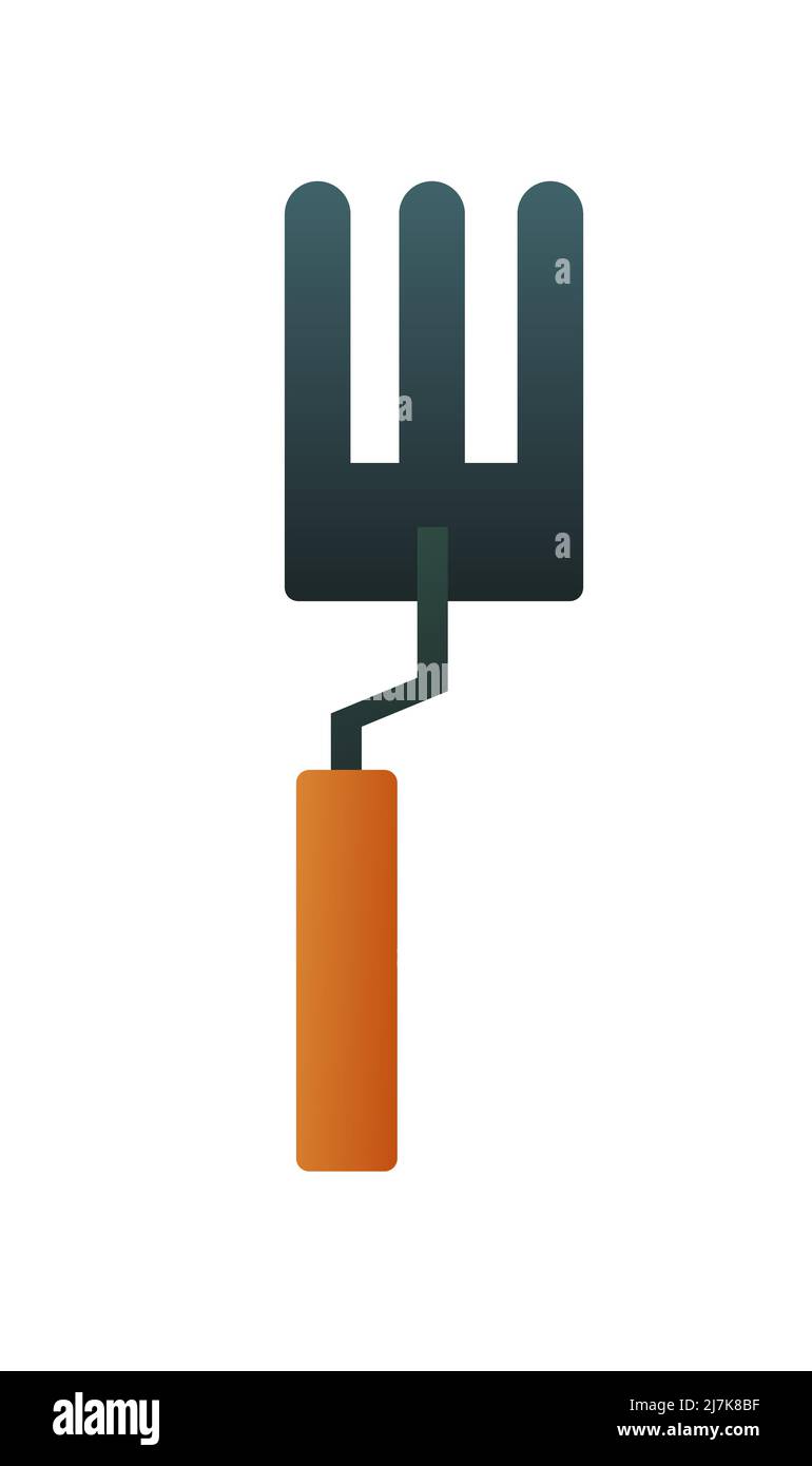 Small garden rake. Agricultural rural garden tool. Isolated on white ...