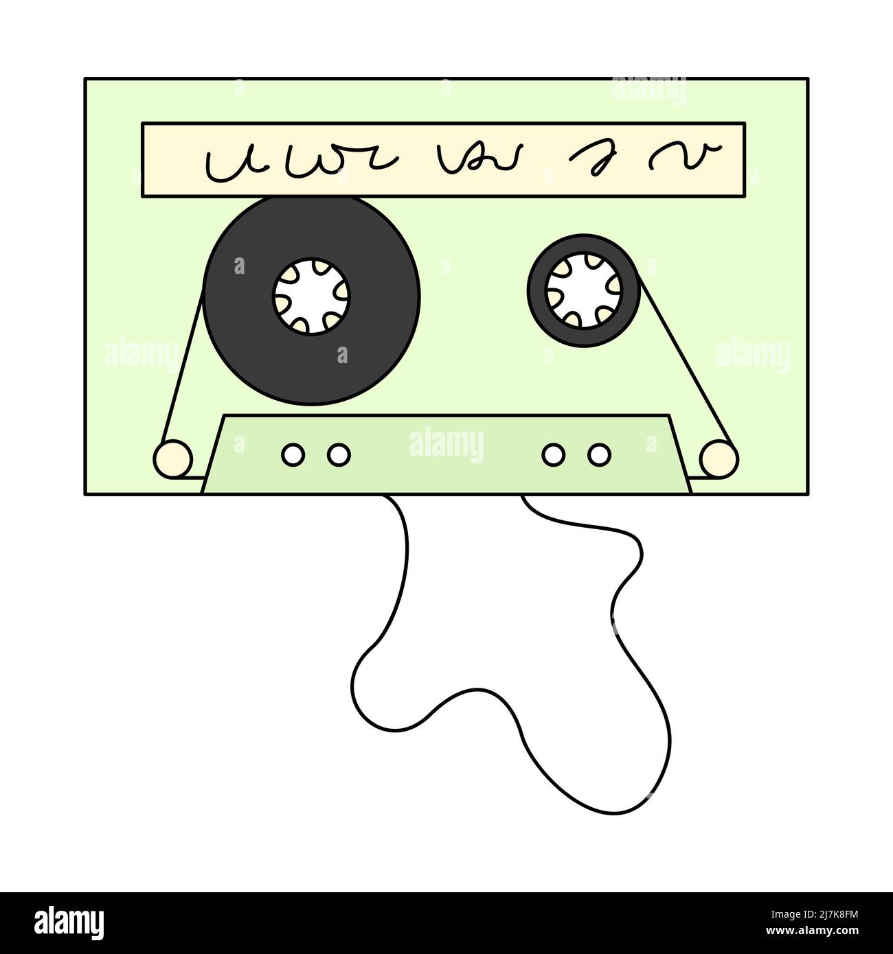 Vector illustration of audio cassette in cartoon style. Tape for analog ...