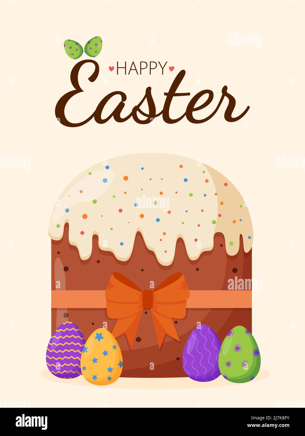 Easter cake with colorful eggs. Easter concept. Happy Easter banners ...