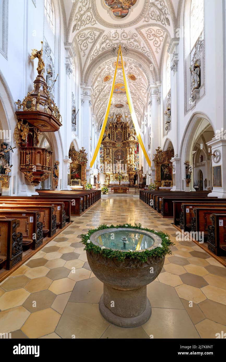 Germany Bavaria Romantic Road. Landsberg am Lech. Church of the ...