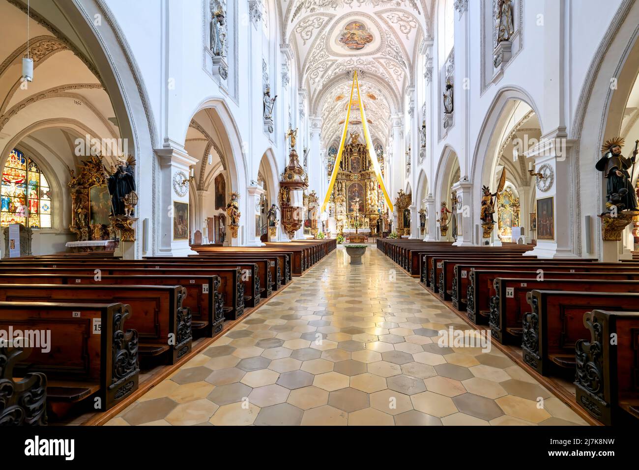 Germany Bavaria Romantic Road. Landsberg am Lech. Church of the ...