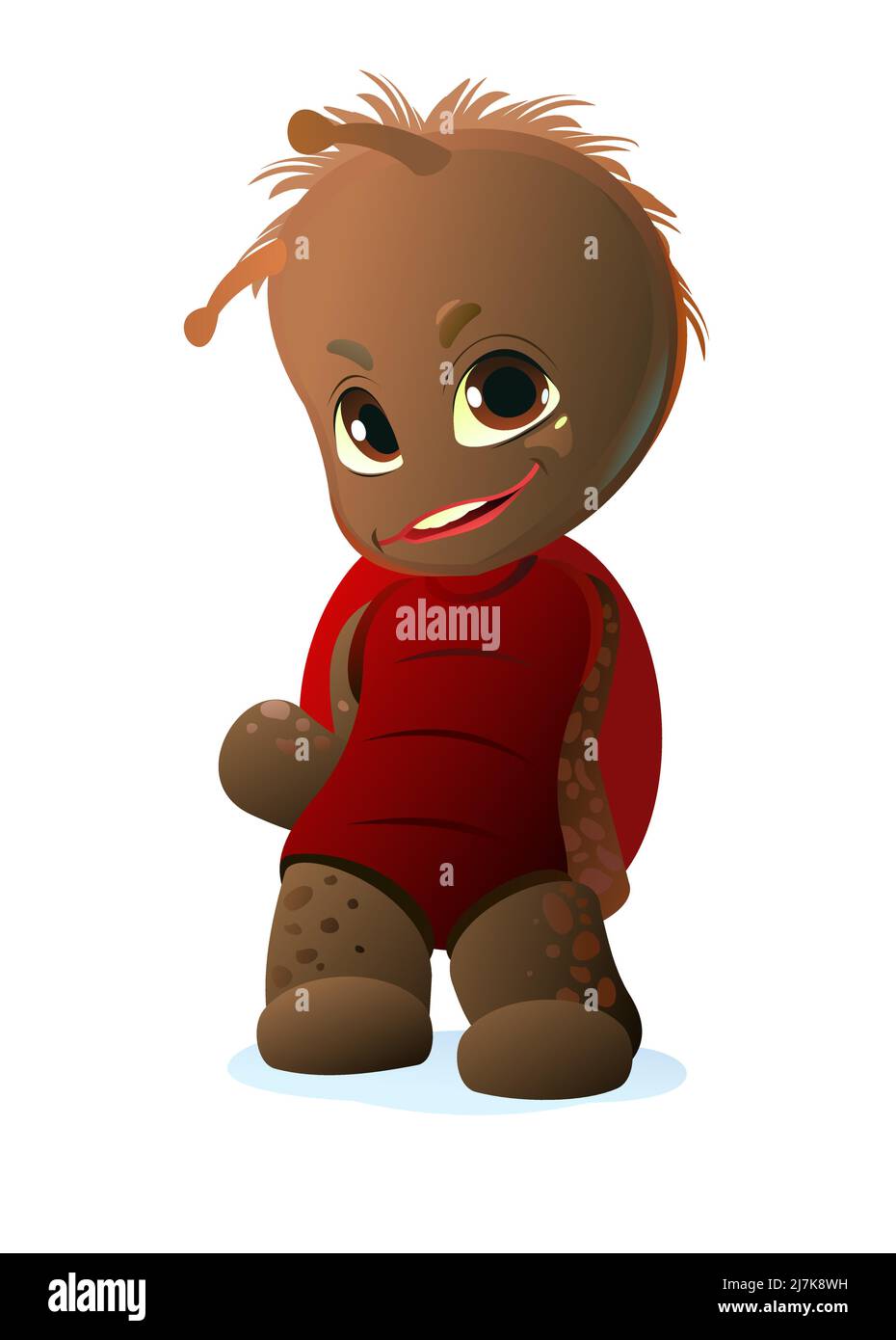 Red beetle fun. Cute cartoon character. Funny insect object. Isolated ...