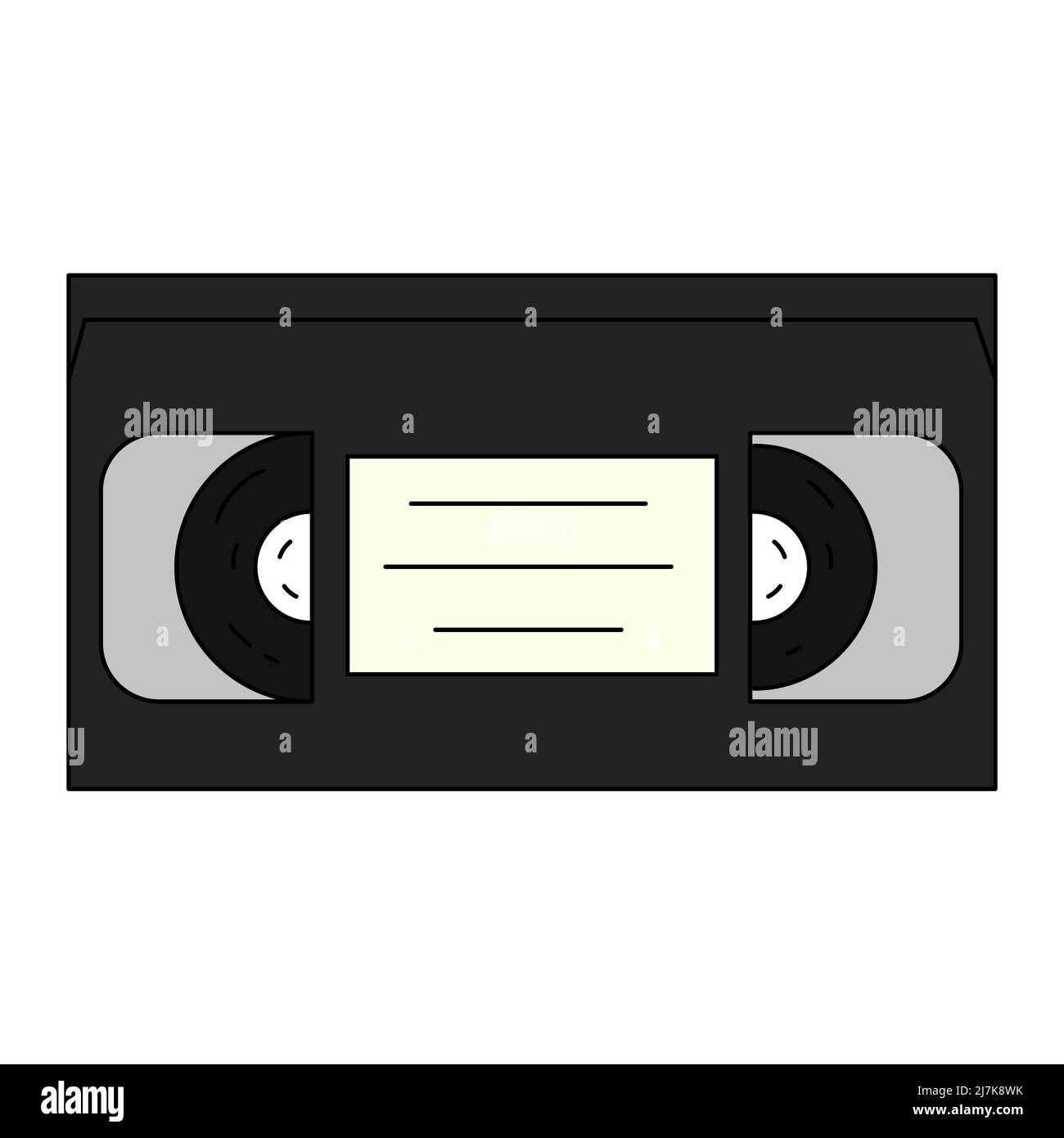 Vector illustration of video cassette in cartoon style. Tape cassette ...